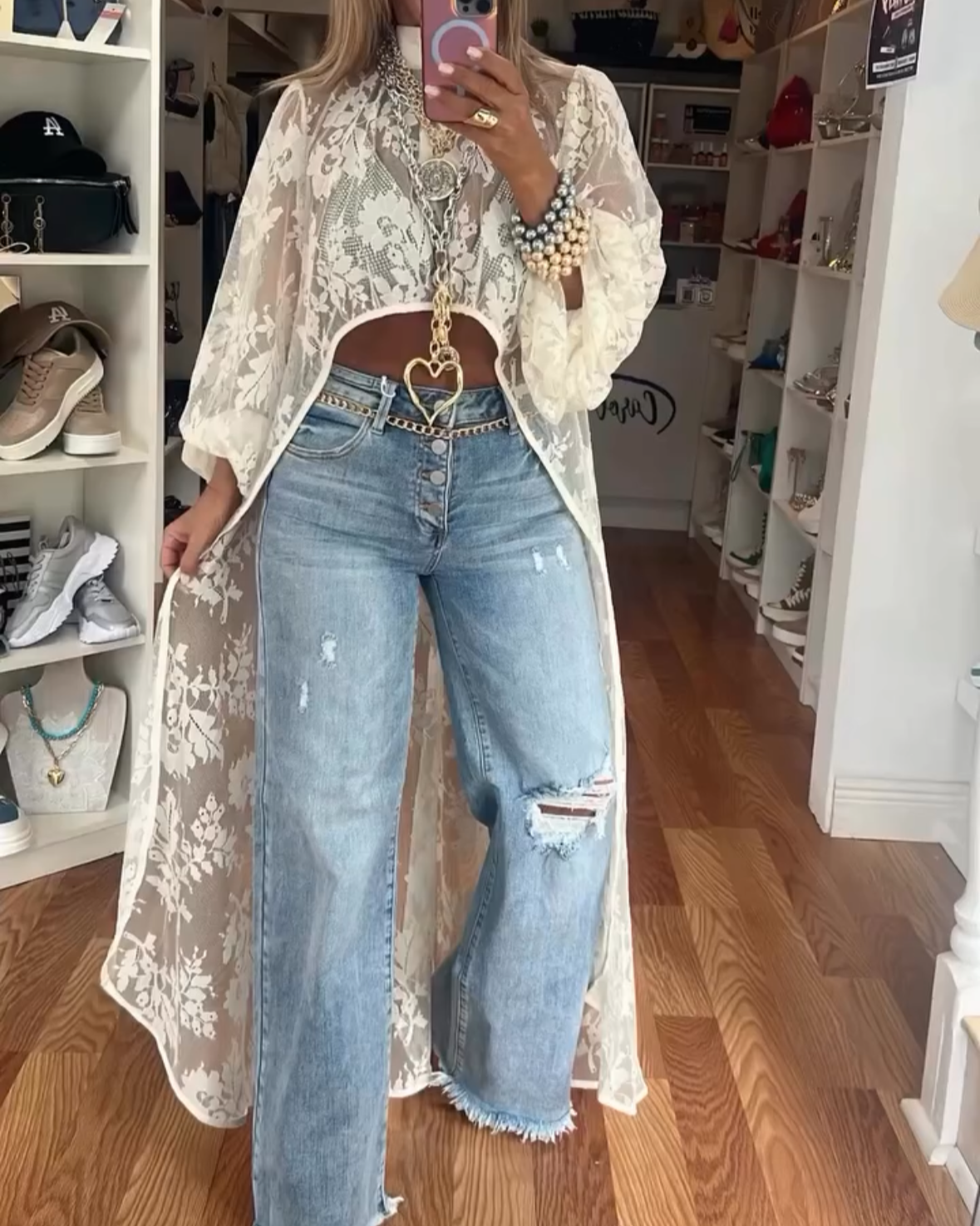 Nyxelle Lace Maxi Top – Pure