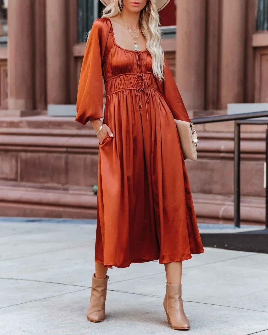 Rust Flow Dress